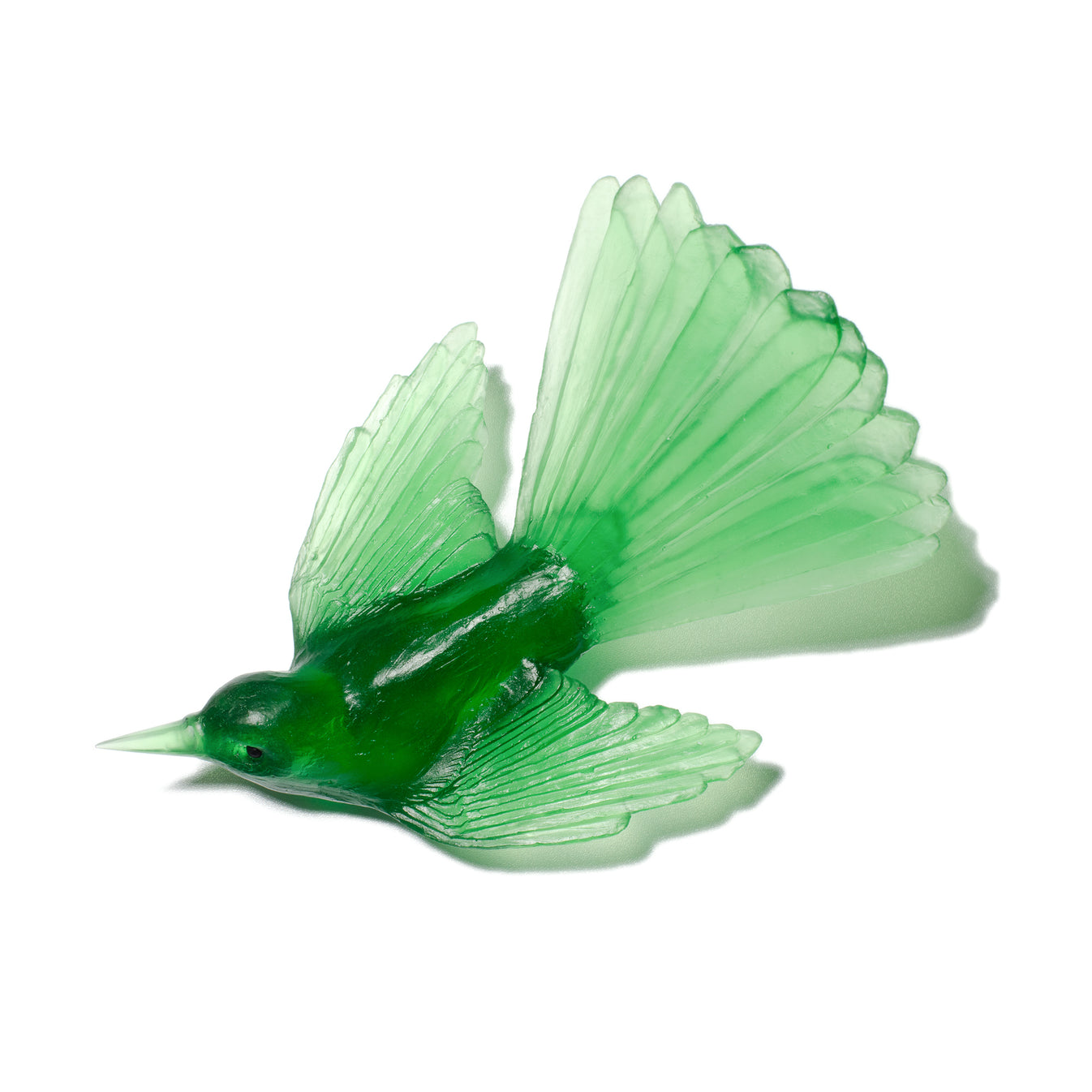 Piwakawaka /Fantail Glass Bird - Emerald – Heritage Gallery
